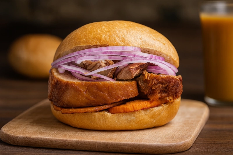 Pan con Chicharrón: Receta Peruana Fácil y Deliciosa